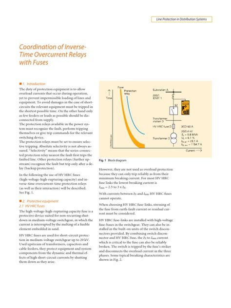 Coordination Of Inverse Time Overcurrent Relays With Fuses N 1