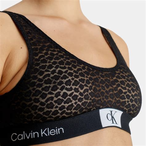 Calvin Klein Unlined Womens Bralette Black 000qf7233e Ub1