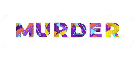 Murder Concept Retro Colorful Word Art Illustration Stock Vector