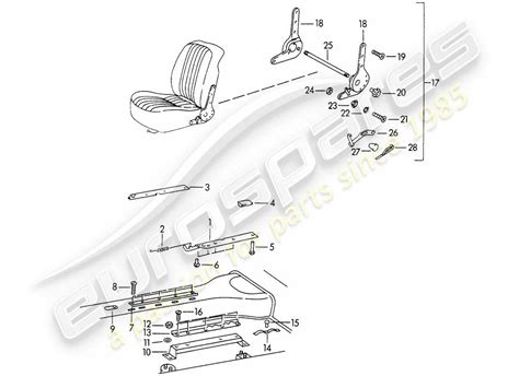 1964 356b356c Seat Rail Seat Rail Support And Reclining Seat