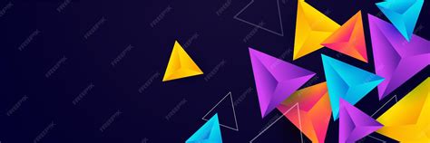 Premium Vector Abstract Triangle Colorful Banner Background Color Gradient Abstract Background