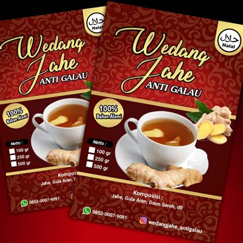 Jual Minimal Order 100 Pcs Stiker Label Kemasan Stiker Wedang Jahe
