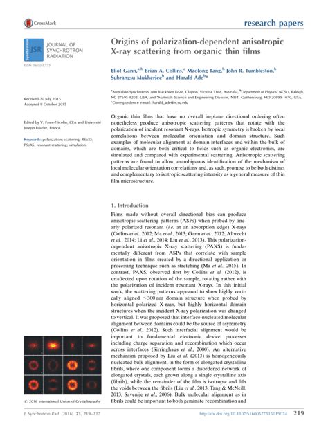 Pdf Origins Of Polarization Dependent Anisotropic X Ray Scattering