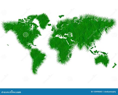 World Map And Grass Stock Illustration Illustration Of Care 15999840