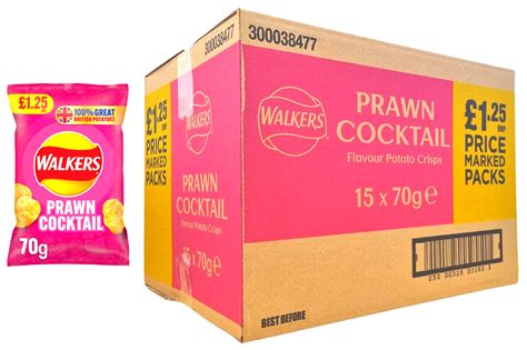 Box Of Walkers Prawn Cocktail Flavour Crisps 15 X 70g Best Before