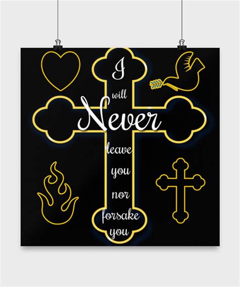 I Will Never Leave You Nor Forsake You Poster Christ Bible Faith