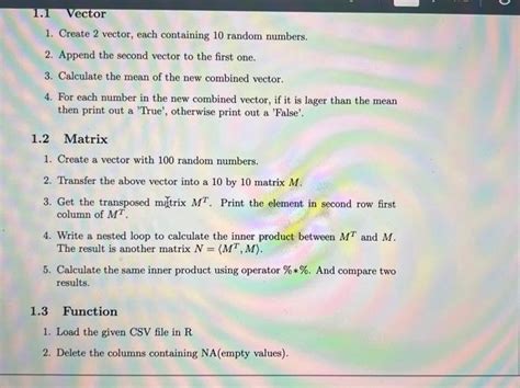 Solved Vector Create Vector Each Containing Chegg