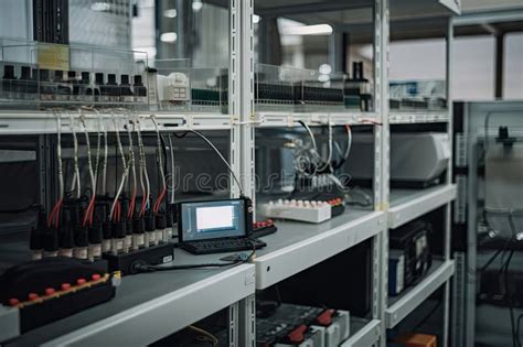 Iot Sensors And Monitoring Equipment In Factory Measuring Temperature