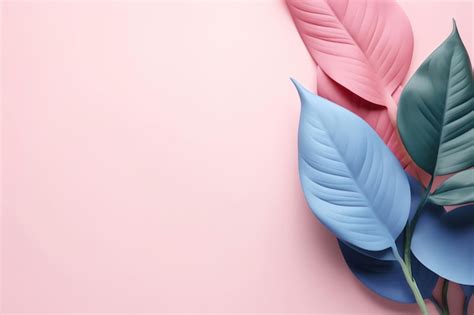 Premium Ai Image Empty Background With Colorful Leaves