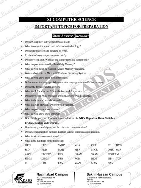 xi computer pdf computer network central processing unit
