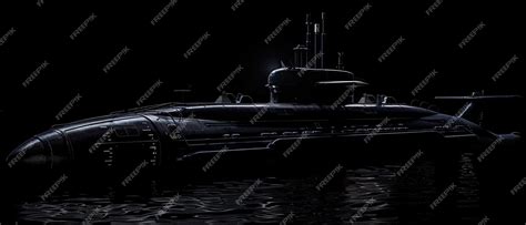 Premium Photo Submarine Sonar Technology Navigating Through Dark