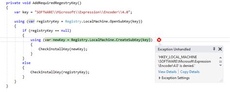 C Access Denied Hkeylocalmachine Stack Overflow