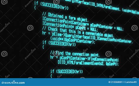 Programming Code Running Over Computer Screen Terminal Hacking Concept