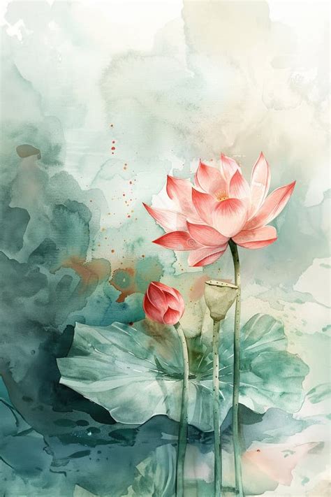 White Pink Waterlily Or Lotus Flower In Pond Stock Image Image Of