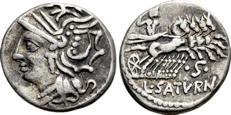 Roman Republic Lucius Appuleius Saturninus Ar Denarius Roman