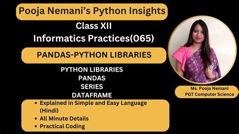 Informatics Practices Pandas Cbse Class 12 Class12