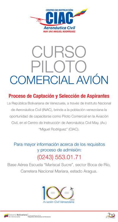 Ciac Invita Al Proceso De Captación Y Selección Para Curso De Piloto