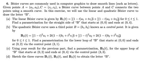B Zier Curves Are Commonly Used In Computer Chegg