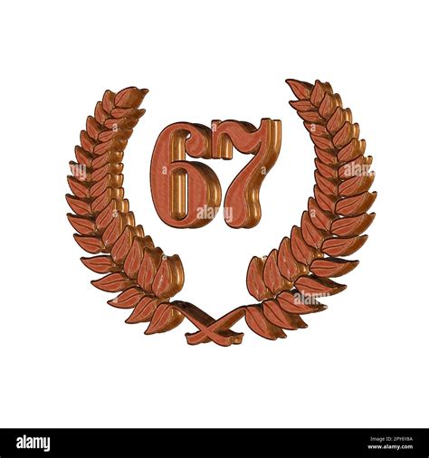 Number With Laurel Wreath Or Honor Wreath As A D Illustration D