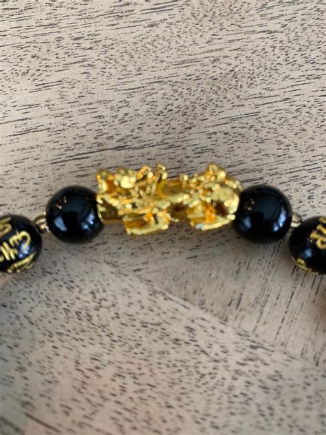 Feng Shui Black Obsidian Wealth Bracelet Etsy Uk