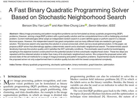 We Developed A Very Fast And Efficient Solver For The Constrained Binary Quadratic Programming