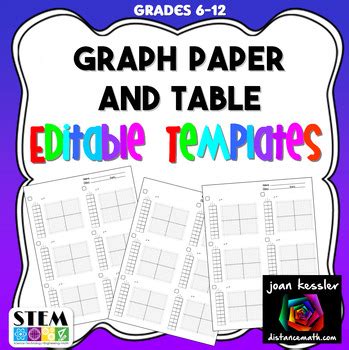 Graph Paper And Table Handout Editable Template Powerpoint Or Google Slides Graph Paper