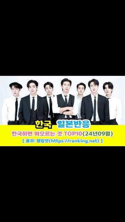 일본반응 한국하면 떠오르는 것 Top10 24년09월 일본반응 해외반응 중국반응 외국인반응 Youtube