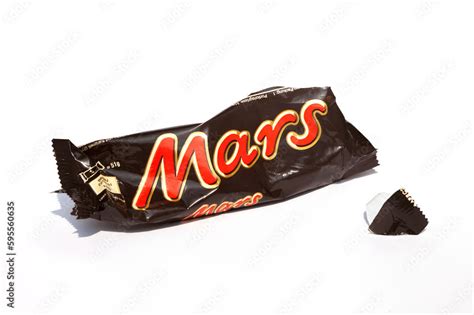 Ho Chi Minh City Vietnam April 20 2023 Mars Chocolate Bar Empty Crumpled Wrapper Isolated
