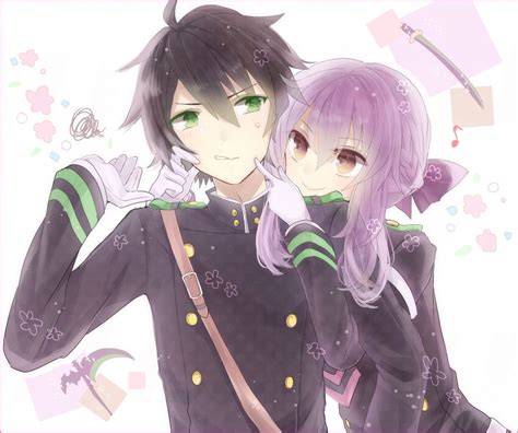Yuichiro Hyakuya And Hiiragi Shinoa Owari No Seraph Fan Anime Anime