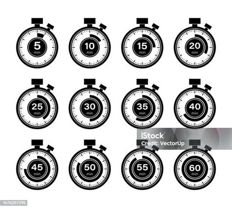 타이머 시계 스톱워치를 설정합니다 요리 시간 0 60 분 20에 대한 스톡 벡터 아트 및 기타 이미지 20 시계 숫자판 10 Istock