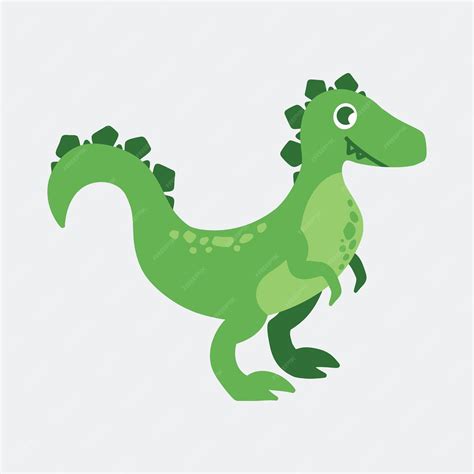 귀여운 공룡 벡터 일러스트 레이 션 프리미엄 벡터