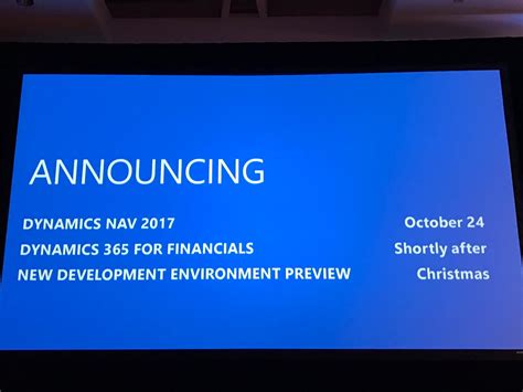 Mohana S D365 Business Central NAV Blog Dynamics NAV 2017 Announcement