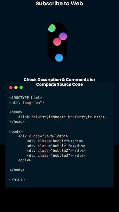 Creative Lava Lamp Animation Using Html And Css With Source Code Css Animation Project Youtube