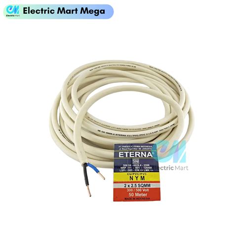 Jual Kabel Eterna NYM 2x2 5 Roll 100 Meter Kabel Listrik Putih 2