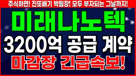 미래나노텍 작년대비 80 실적증가 미래나노텍 주가 전망 및 대응 Youtube