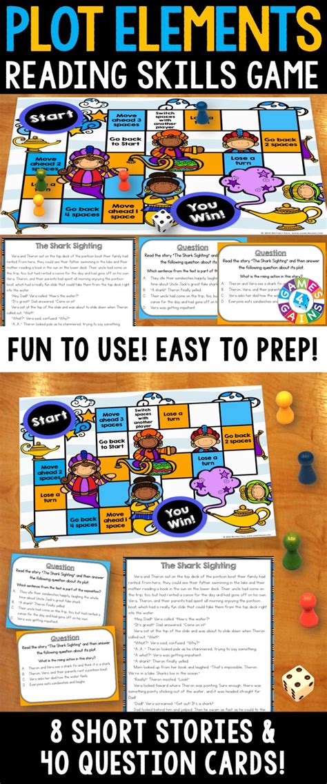 Elements Of Plot Structure Task Cards Practice Activity Story Plot Passages Game Middle School