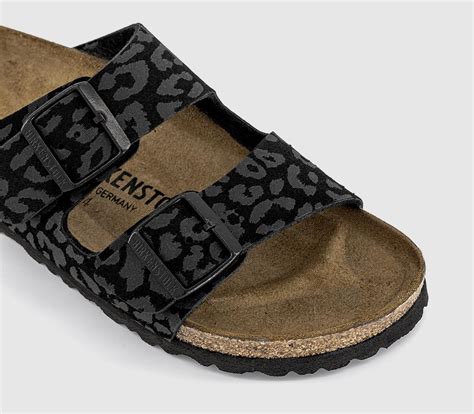 Birkenstock Arizona Two Strap Sandals Leopard Black Womens Sandals
