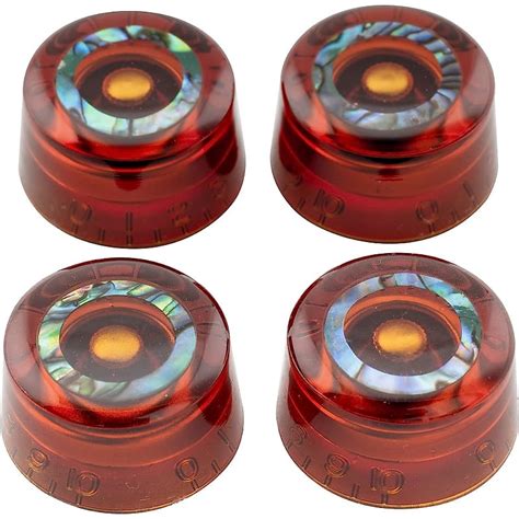 4 Abalone Ring Amber Les Paul Custom Control Speed Dial Knobs Reverb