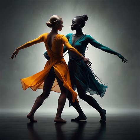Abstract Dance Of Intertwined Human Shapes Creating A Fluid Dynamic Composition Of Human Form