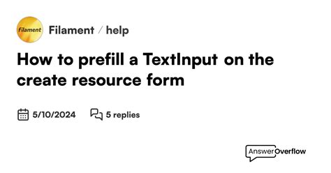 How To Prefill A Textinput On The Create Resource Form Filament