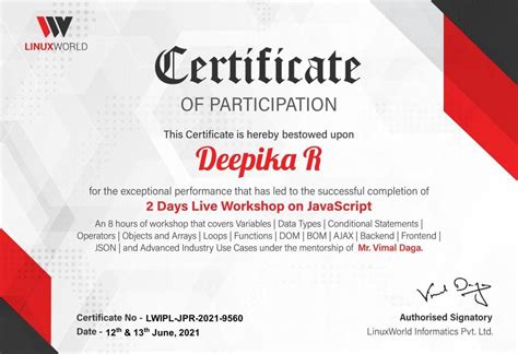 Deepika R On Linkedin Javascriptworkshop Linuxworld