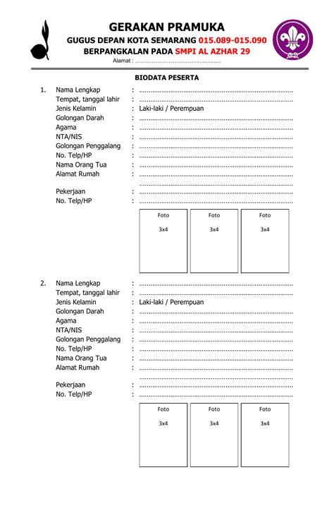Contoh Biodata Siswa Smp Contoh Resource Images