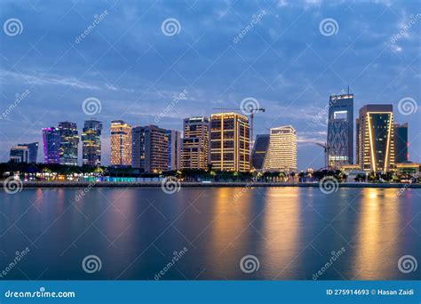 Katara Buildings View From Lusail Marina Park Crescent Tower Editorial