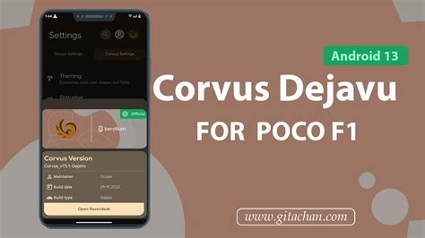 Corvus OS Android 13 For Poco F1 Official Update YouTube