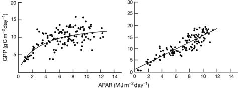 Response Of GPP To Absorbed Photosynthetically Active Radiation APAR Download Scientific