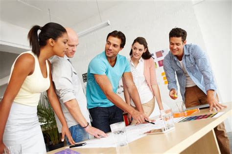 Business People Meeting And Blueprint With Creative Talk Teamwork And