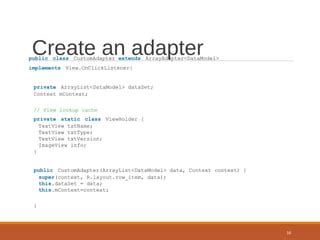 Android ListView And Custom ListView PPT