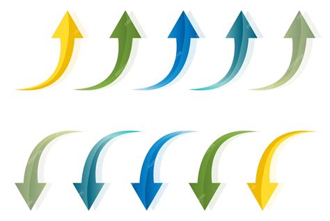 Premium Vector Glossy Curved Arrow Icon Set Of Up And Down Arrow Vector Illustration