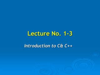C Programming Language Lecture Ppt Programming Languages Computing