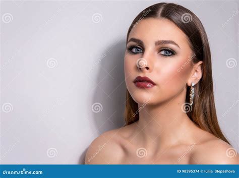 Fashionable Portrait Of A Girl Model Fashion Accessories Evening Wet